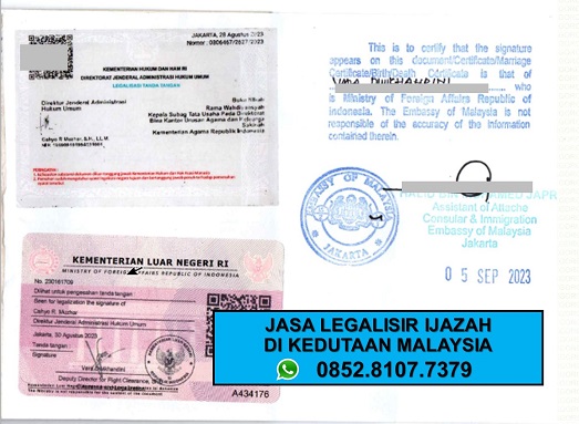 Contoh Legalisir IJAZAH Malaysia